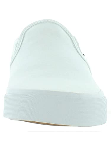 Vans Women's Asher Low Slip On Sneaker Wht/Wht 7.5 Medium US