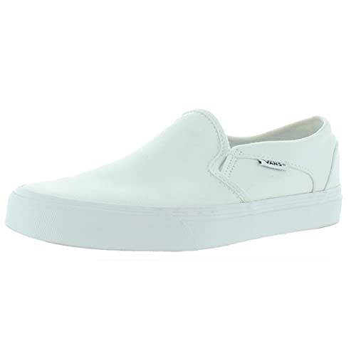 Vans Women's Asher Low Slip On Sneaker Wht/Wht 7.5 Medium US