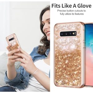 Coolden Case for Galaxy S10 Plus Cases Protective Glitter Case for Women Girls Cute Bling Sparkle Quicksand Heavy Duty Cover Hard Shell Shockproof TPU Case for Samsung Galaxy S10 Plus, Rose Gold