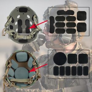 AOUTACC Universal Airsoft Helmet Pads, Helmet Replacement Foam Padding Kits Set Accessories Mats for Fast/Mich/ACH/USMC/PASGT Helmet (EVA Foam, Black)