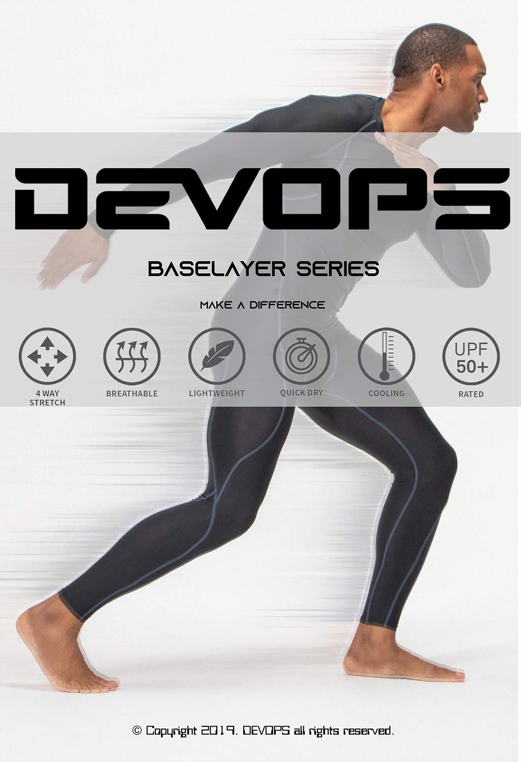 DEVOPS 2 Pack Men's 3/4 Compression Pants Athletic Leggings (X-Large, Black/Black)