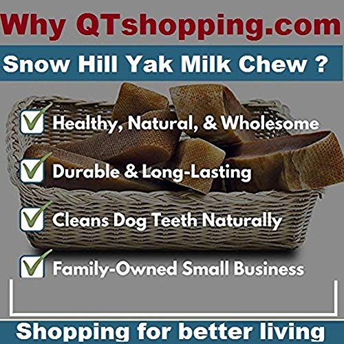 Snow Hill Natural Himalayan Yak Milk Dry Cheese Dog Chews Long Lasting Odor Stain Gluten GMO Free Protein-Rich Treat Improved Oral Health - Yaky Cheese of Himalayas (Large 5 PCS)