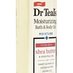 Dr. Teal's Moisturizing Bath & Body Oil 2-Pack (17.6 Fl Oz Total) Moisture + Ultra Rich Shea Butter & Essential Oil. Treat Your Skin, Your Senses, and Your Stress.