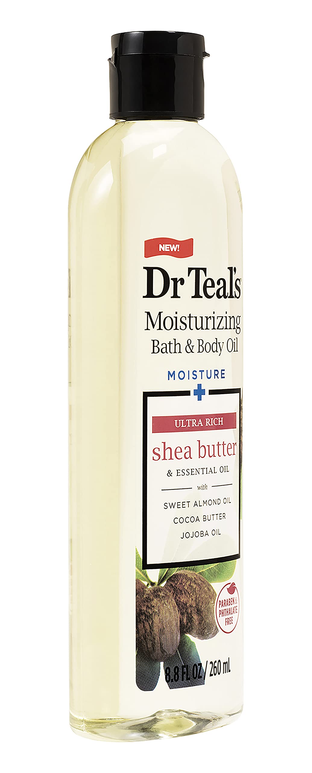 Dr. Teal's Moisturizing Bath & Body Oil 2-Pack (17.6 Fl Oz Total) Moisture + Ultra Rich Shea Butter & Essential Oil. Treat Your Skin, Your Senses, and Your Stress.