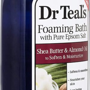 Dr. Teal's Shea Butter & Almond Oil Pure Epsom Salt Foaming Bath Gift Set (3 Pack, 34 oz ea.) - Long Lasting Bubbles Soften & Moisturize Dry Skin - Transform Any Bath into a Relaxing at Home Spa