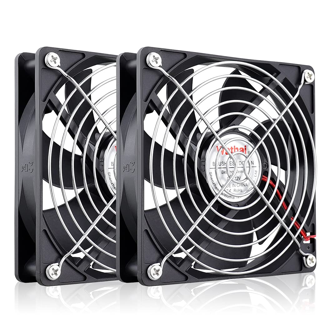 Wathai 120mm x 25mm 12V Computer Case Cooling Fan 12 Volt 2Pin High High Performance DC Fan 2 Pack