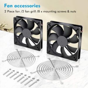 Wathai 120mm x 25mm 12V Computer Case Cooling Fan 12 Volt 2Pin High High Performance DC Fan 2 Pack