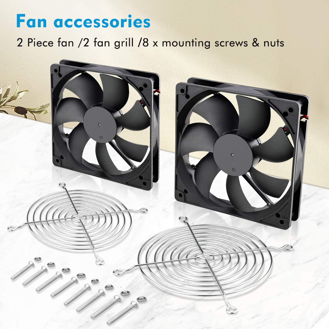 Wathai 120mm x 25mm 12V Computer Case Cooling Fan 12 Volt 2Pin High High Performance DC Fan 2 Pack