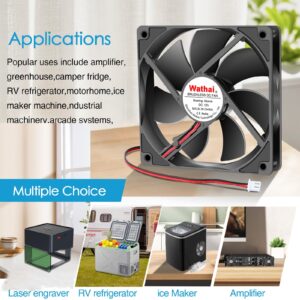 Wathai 120mm x 25mm 12V Computer Case Cooling Fan 12 Volt 2Pin High High Performance DC Fan 2 Pack