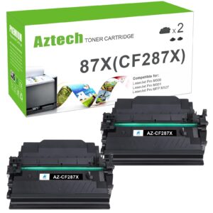 aztech compatible toner cartridge replacement for hp 87x 87a cf287x cf287a for hp laserjet enterprise m506 m506dn m506n pro m501 m501dn m506 m506x m527 m527dn printer ink (black, 2-pack)