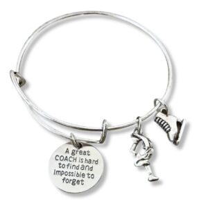 sportybella ice skating coach bracelet, figure skating jewelry, ice skating great coach is hard to find jewelry, ice skate charm bracelet - perfect figure skating coach gift