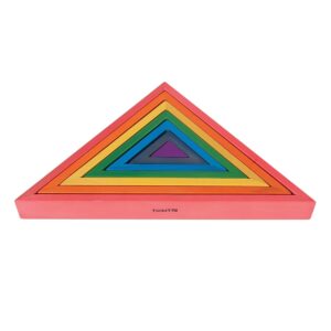 tickit - 73418 wooden rainbow architect triangles - nesting puzzle - stacking blocks for ages 12m+