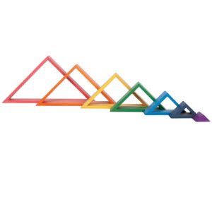 TickiT - 73418 Wooden Rainbow Architect Triangles - Nesting Puzzle - Stacking Blocks for Ages 12M+