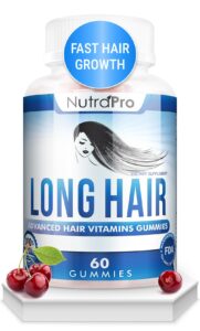 nutrapro long hair gummies – anti-hair loss supplement for faster hair growth of weak, thinning hair – grow long thick hair & increase hair volume with biotin and 10 hair vitamins.for men and women.