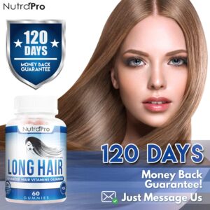 NutraPro Long Hair Gummies – Anti-Hair Loss Supplement for Faster Hair Growth of Weak, Thinning Hair – Grow Long Thick Hair & Increase Hair Volume with Biotin And 10 Hair Vitamins.For Men And Women.