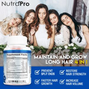 NutraPro Long Hair Gummies – Anti-Hair Loss Supplement for Faster Hair Growth of Weak, Thinning Hair – Grow Long Thick Hair & Increase Hair Volume with Biotin And 10 Hair Vitamins.For Men And Women.