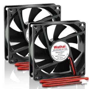 wathai 80mm 24v dc cooling fan 2pin 24volt 80mm x 25mm brushless 3 inch fan high speed for diy ventilation exhaust projects cooling 2 pack