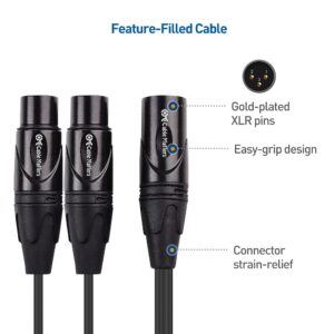 Cable Matters Balanced XLR Splitter Cable - 1.5ft / 0.5m, Male to 2 Female XLR Y Cable (XLR Splitter 1 Male to 2 Female)