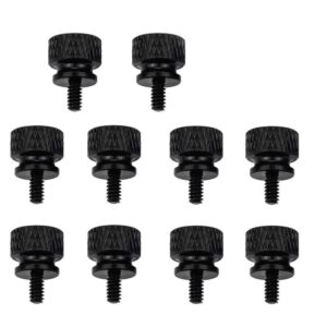 yateng 10-pcs anodized aluminum computer case thumbscrews (6-32 thread) for computer cover / power supply / pci slots / hard drives diy personality modification & beautification (black)