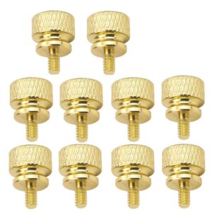 yateng 10-pcs anodized aluminum computer case thumbscrews (6-32 thread) for computer cover/power supply/pci slots/hard drives diy personality modification & beautification (gold)