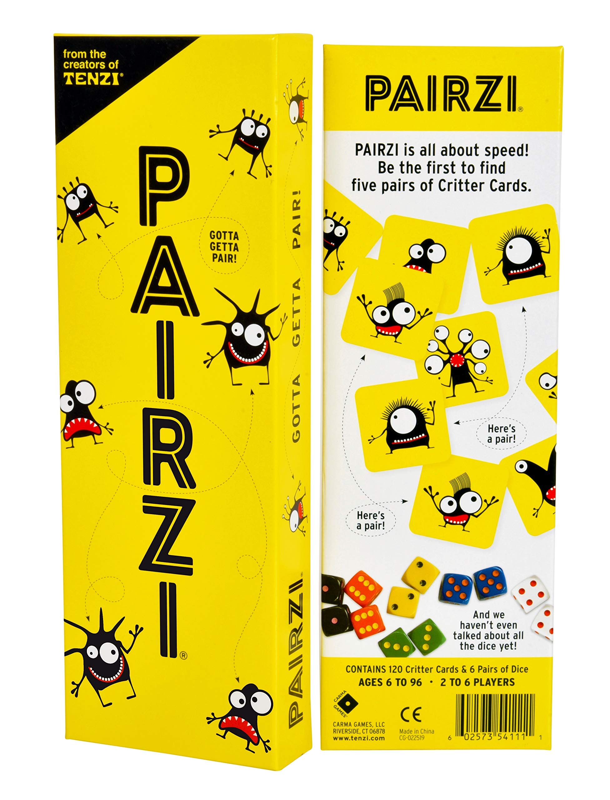 TENZI PAIRZI - The Fast, Fun Card Matching Family and Party Game with a Twist - for Ages 6 to 96 - 2 to 6 Players