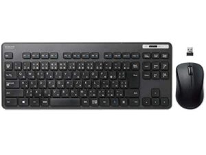 elecom wireless thin keyboard/standard japanese layout/conformity with jis standard/wireless mouse/durable/black/tk-fdm109mbk