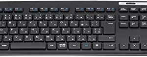 ELECOM Wireless Thin Keyboard/Standard Japanese Layout/Conformity with JIS Standard/Wireless Mouse/Durable/Black/TK-FDM109MBK