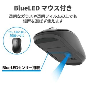 ELECOM Wireless Thin Keyboard/Standard Japanese Layout/Conformity with JIS Standard/Wireless Mouse/Durable/Black/TK-FDM109MBK