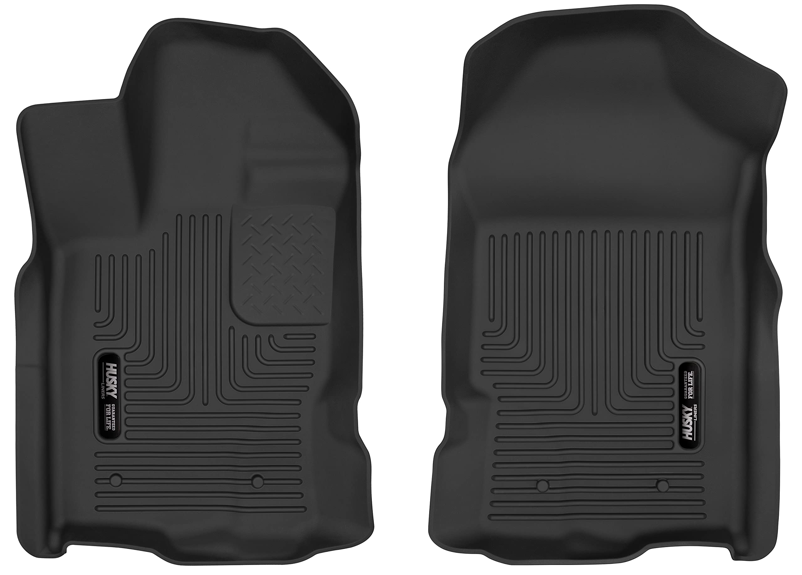 Husky Liners Weatherbeater Floor Mats | Fits 2019 - 2023 Ford Ranger Ext Cab, SuperCrew, SuperCab | Front Row, 2-pc Black - 13411