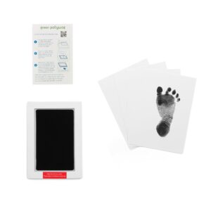 green pollywog | clean touch inkless ink pad | non-toxic, extra-large | baby footprint kit | handprint kit | baby safe ink | newborn footprint kit | baby ink pad | paw print stamp pad for dogs