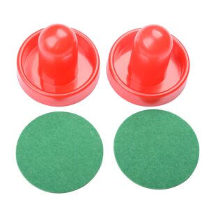 MUZOCT Great Goal Handles Pushers Replacement Accessories for Game Tables - 2 Red Air Hockey Pushers and 4 Red Pucks for Children 2.36"x1.96" Mini size