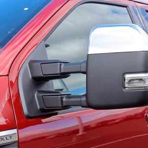 eLoveQ CHROME TOP HALF MIRROR COVERS FOR 2017-2019 FORD F-250/ F-350 Super Duty, Tow Mirror Cover