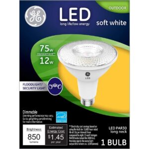 ge lighting 38446 led flood/security bulb, par30, soft white, long neck, 1000 lumens, 12-watt - quantity 1