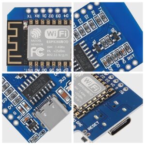 5Pcs ESP8266 ESP-12 ESP-12F NodeMcu D1 Module WeMos Lua 4M Bytes WLAN WiFi Internet Development Board Base on ESP8266 ESP-12F Micro USB Connection or Type C Connection Random Send