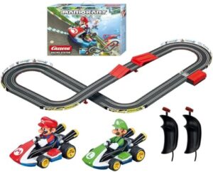 carrera go!!! 63503 official licensed mario kart battery operated 1:43 scale slot car racing toy track set with jump ramp featuring mario and luigi for kids ages 5 years and up