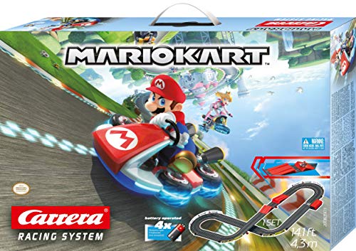 Carrera GO!!! 63503 Official Licensed Mario Kart Battery Operated 1:43 Scale Slot Car Racing Toy Track Set with Jump Ramp Featuring Mario and Luigi for Kids Ages 5 Years and Up