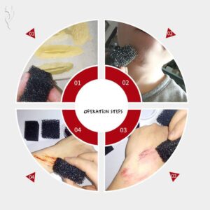 MEICOLY Stipple Sponge Halloween Makeup Xmas Blood Scar Stubble Wound Cosplay Art Shaping Special Effects,3pcs,Black