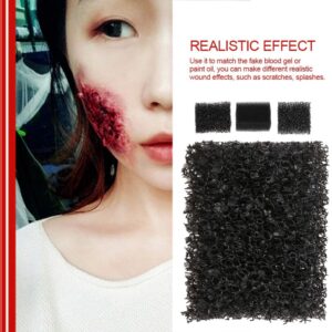 MEICOLY Stipple Sponge Halloween Makeup Xmas Blood Scar Stubble Wound Cosplay Art Shaping Special Effects,3pcs,Black