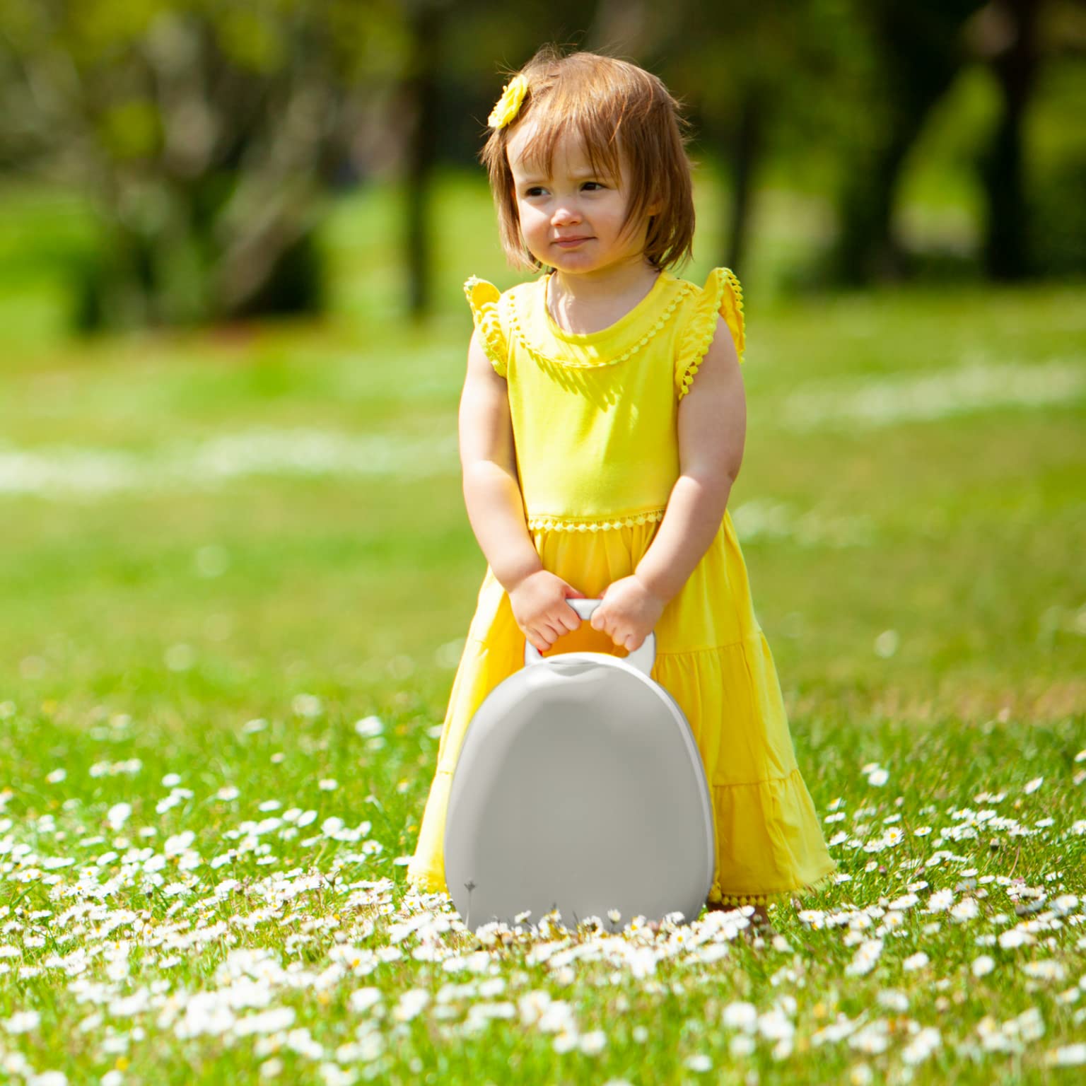 My Carry Potty - Grey Pastel Travel Potty, Award-Winning Portable Toddler Toilet Seat for Kids to Take Everywhere