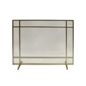 christopher knight home markus modern single panel iron firescreen, gold finish