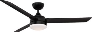 fanimation xeno wet indoor/outdoor ceiling fan with black blades and led light kit 56 inch - black