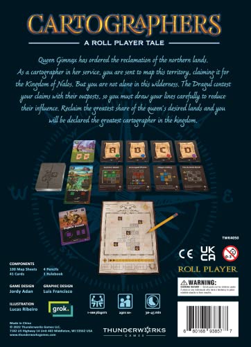 Thunderworks Games - Cartographers: A Roll Player Tale | Award-Winning Game of Fantasy Map Drawing | Strategy Board Game | Flip and Write | Family Game for 1-100 Players | 30-45 Minutes