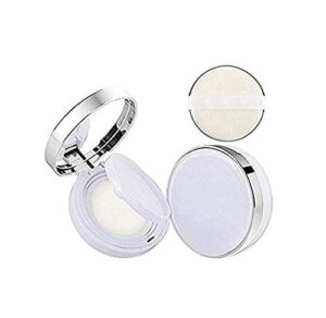 dnhcll white empty luxurious portable air cushion puff box bb cream container dressing case powder box with air cushion sponge powder puff and mirror(15ml,0.5oz)