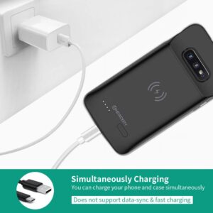 NEWDERY Upgraded Samsung Galaxy S10E Battery Case Qi Wireless Charging Compatible, 4700mAh Slim Rechargeable Portable Extended Charger Case Compatible for Samsung Galaxy S10E (5.8 Inches Black)