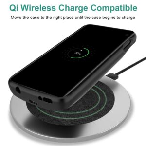 NEWDERY Upgraded Samsung Galaxy S10E Battery Case Qi Wireless Charging Compatible, 4700mAh Slim Rechargeable Portable Extended Charger Case Compatible for Samsung Galaxy S10E (5.8 Inches Black)