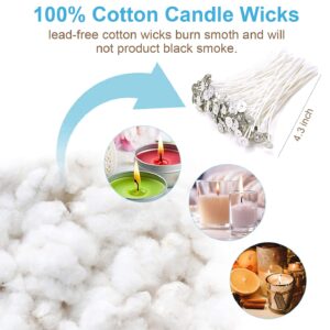 DINGPAI Candle Making Kit, DIY Candles Craft Tools,1pc Candle Make Pouring Pot,50pcs Candle Wicks, 50pcs Candle Wicks Sticker and 2pcs 3-Hole Candle Wicks Holder