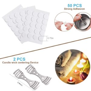 DINGPAI Candle Making Kit, DIY Candles Craft Tools,1pc Candle Make Pouring Pot,50pcs Candle Wicks, 50pcs Candle Wicks Sticker and 2pcs 3-Hole Candle Wicks Holder