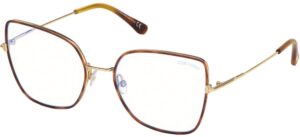 tom ford ft5630-b56053 havana/clear lens mirror eyeglasses, 56-19-140