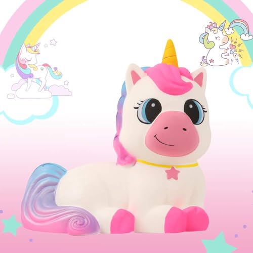 Anboor Squishys Animal Toy 9.1" Jumbo Squishies Unicorn Kawaii Stress Relief Toy Soft Scented Squeeze Gift ADHD Kids Adults