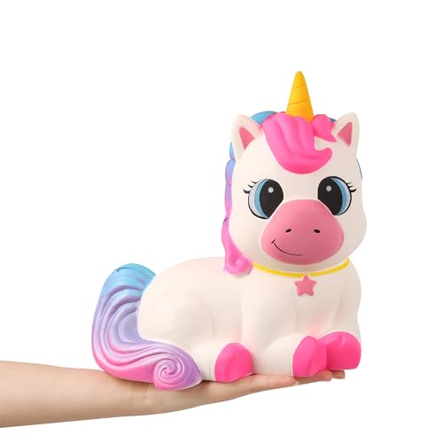 Anboor Squishys Animal Toy 9.1" Jumbo Squishies Unicorn Kawaii Stress Relief Toy Soft Scented Squeeze Gift ADHD Kids Adults